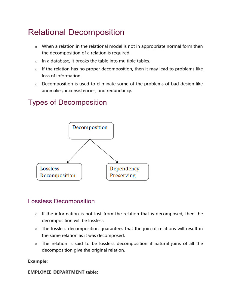 Relational Decomposition | PDF | Data Management | Computing