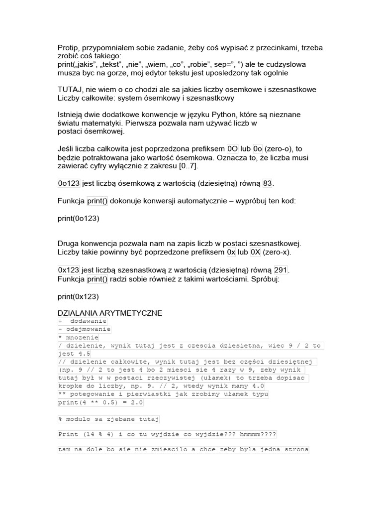 Informatyka, Podstawy Pythona | PDF