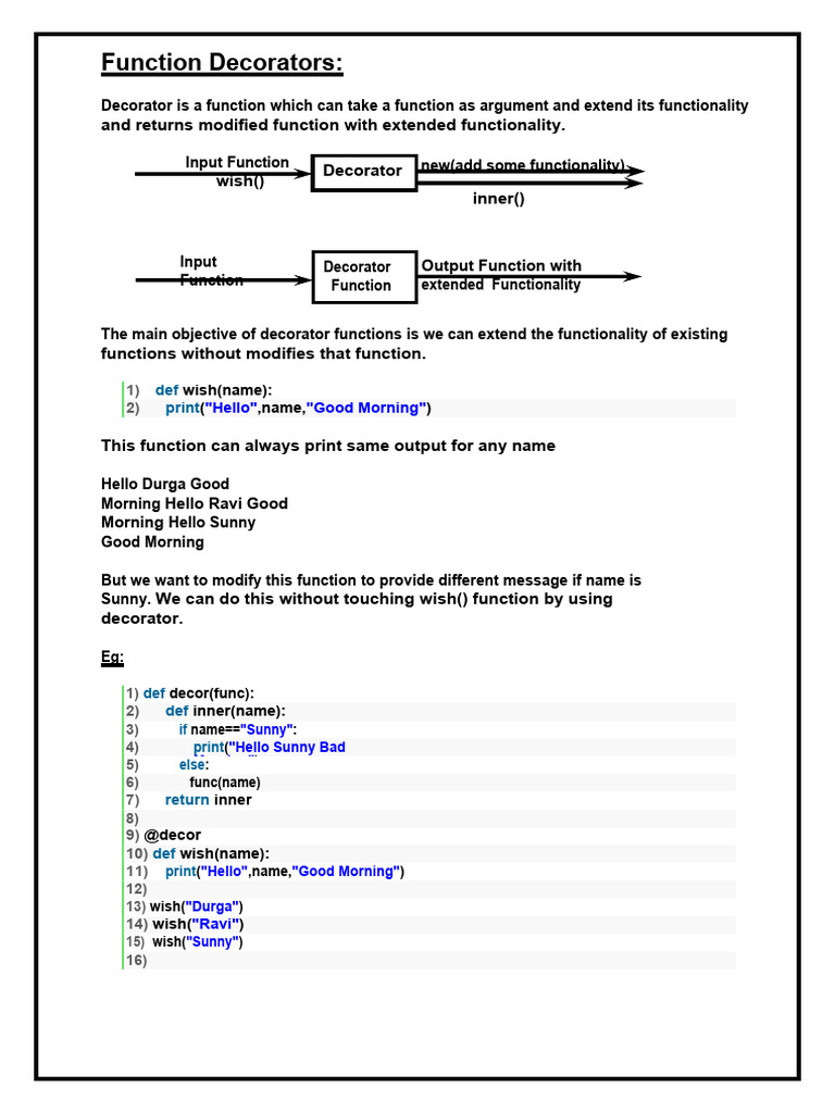 Function Decorators | PDF | Function (Mathematics) | Systems Engineering Function Decorators | PDF | Function (Mathematics) | Systems Engineering