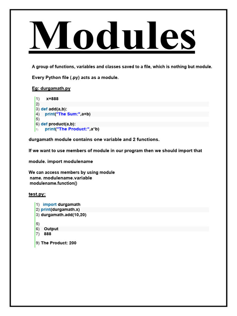 Modules | PDF | Computer Program | Programming