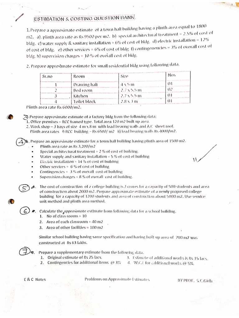 EAC Problems On Approximate Estimate UNIT II | PDF