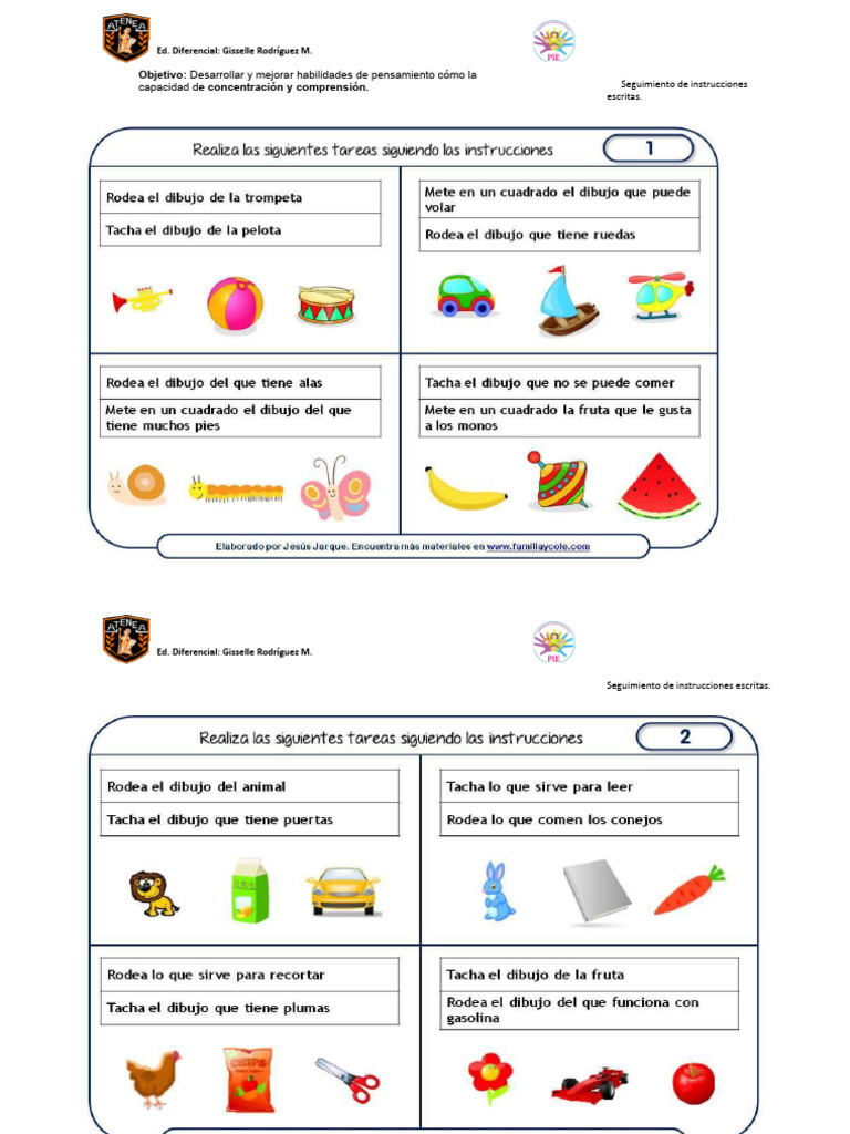 Seguimiento-De-Instrucciones-Escritas-3 Básico | PDF