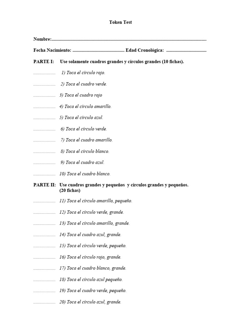 Token Test Pdf Amarillo