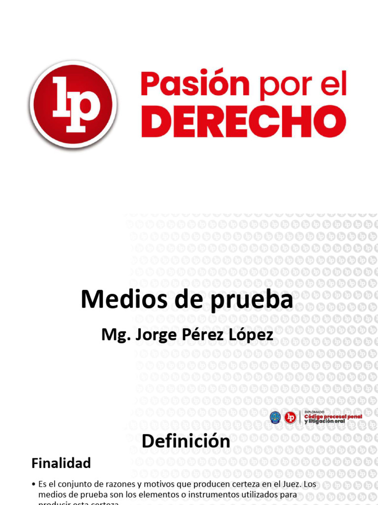 Prueba Diapositivas | PDF | Evidencia (ley) | Ley procesal
