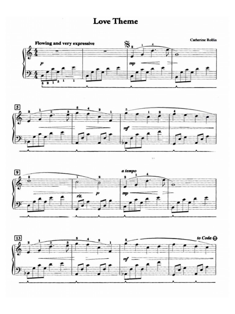Love Theme Catherine Rollin Sheet Music | PDF