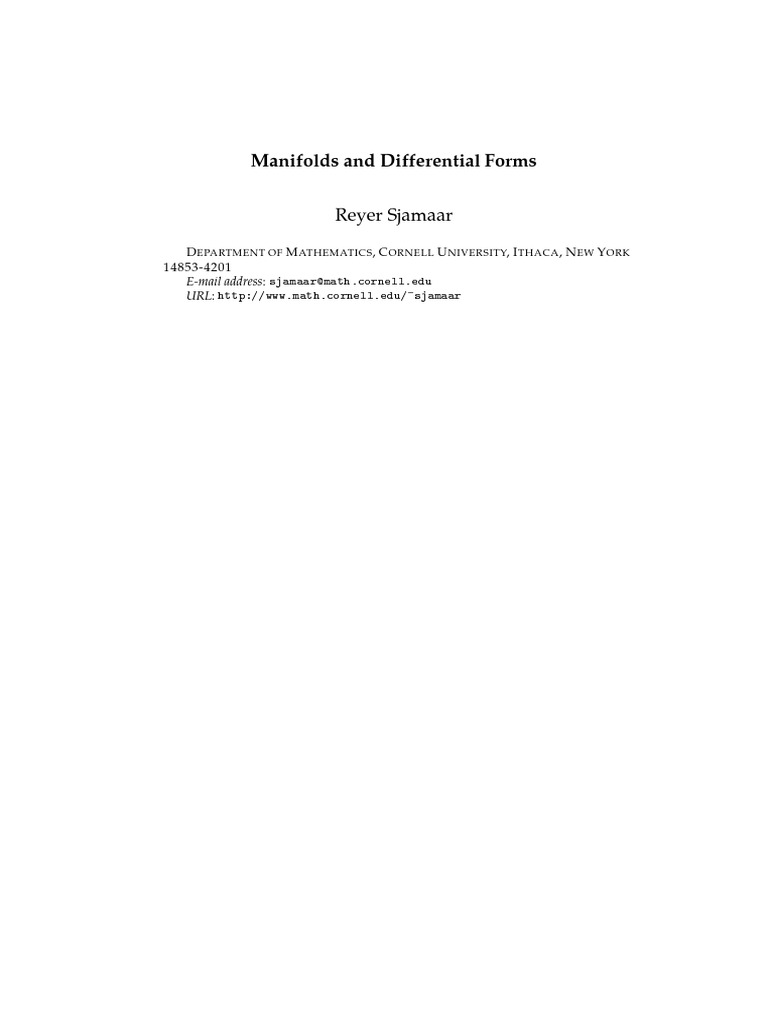 ManifoldsAndForms | PDF | Manifold | Differential Form