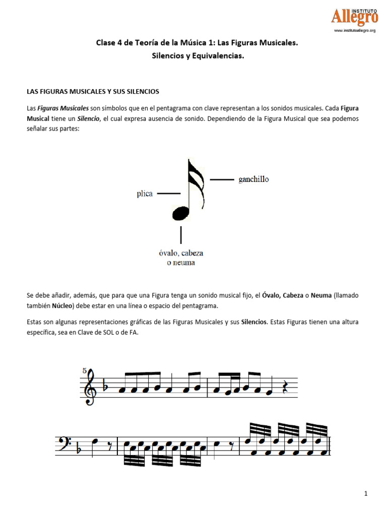 Clase 4 de Lenguaje Musical 1 | PDF | Ritmo | Formas musicales