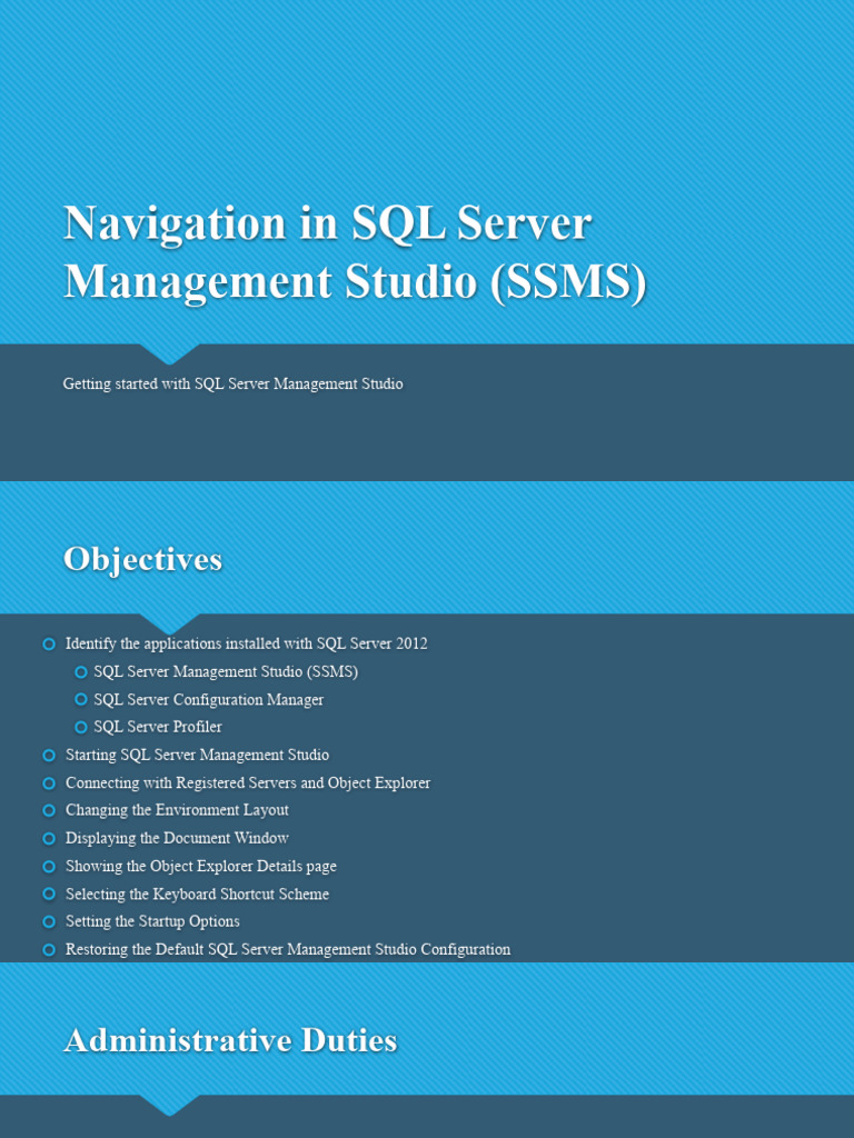 SQL NavigationSSMS Updated-2 | PDF | Relational Database | Microsoft Sql Server
