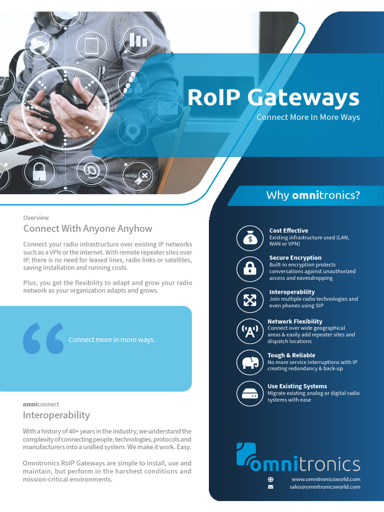 Omnitronics RoIP Gateway Solutions | PDF | Computer Network | Voice Over Ip