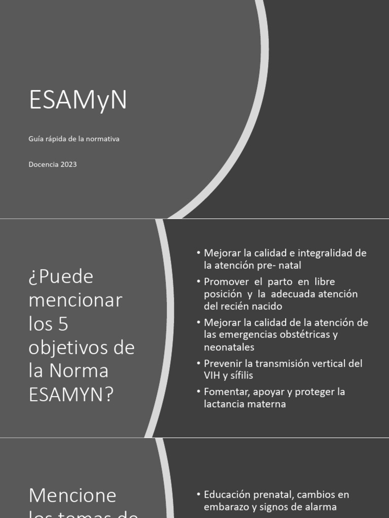 Normativa ESAMyN: Guía de Atención Prenatal | PDF | Parto | Amamantamiento