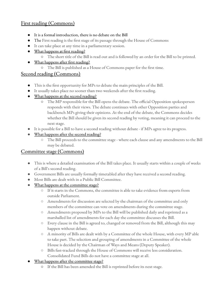 UK Government: The Legislative Process | PDF | Bill (Law) | Royal Assent