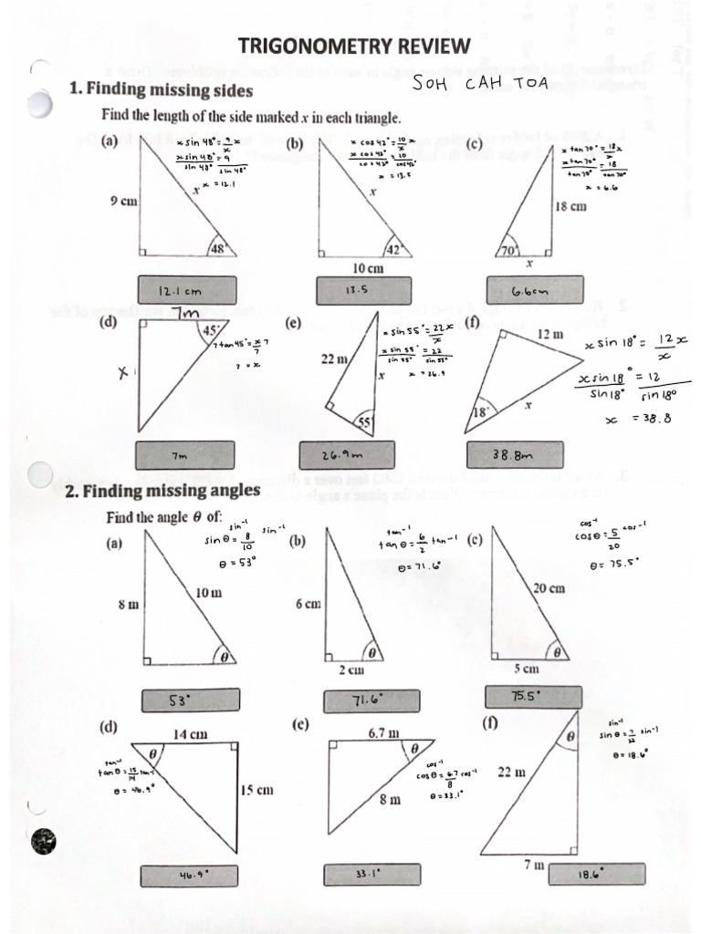 Trigonometry Review | Download Free PDF | Trigonometry | Triangle Geometry