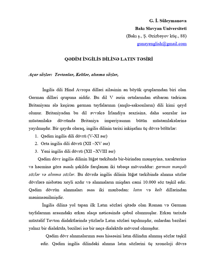 Latin Influence On English Vocabulary | PDF