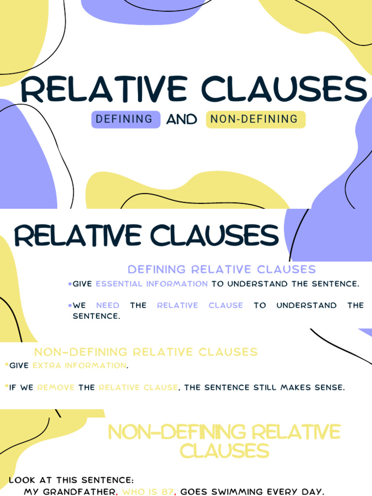 Defining and Non-Defining Relative Clauses | PDF | Linguistic Typology | Languages