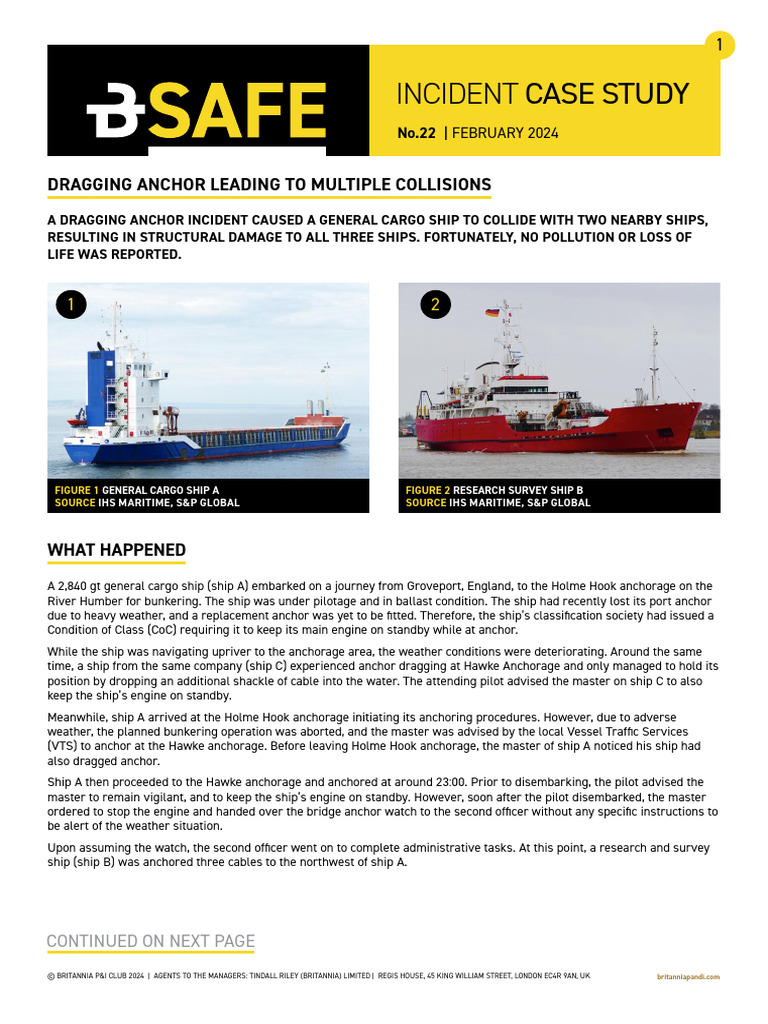 Dragging Anchor Incident Case Study | PDF | Anchor | Ships