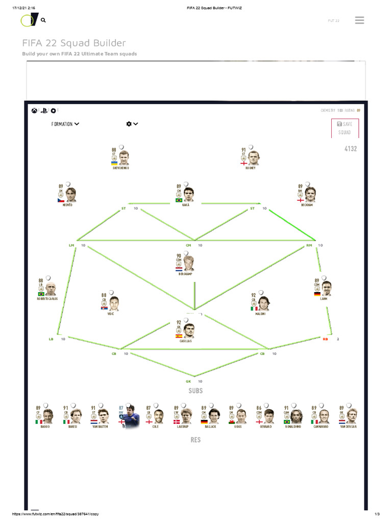 FIFA 22 Ultimate Team Squad Builder | PDF