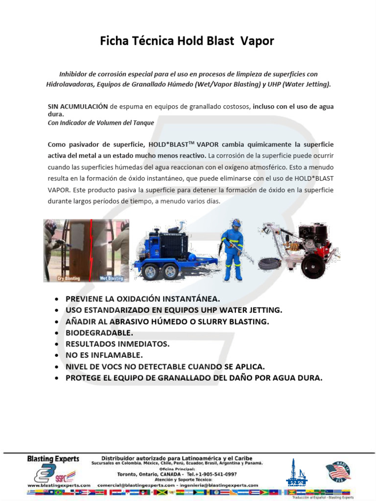 HoldBlastVisionFichaTecnica2020 Pdf-Min | PDF | Agua | Vapor de agua