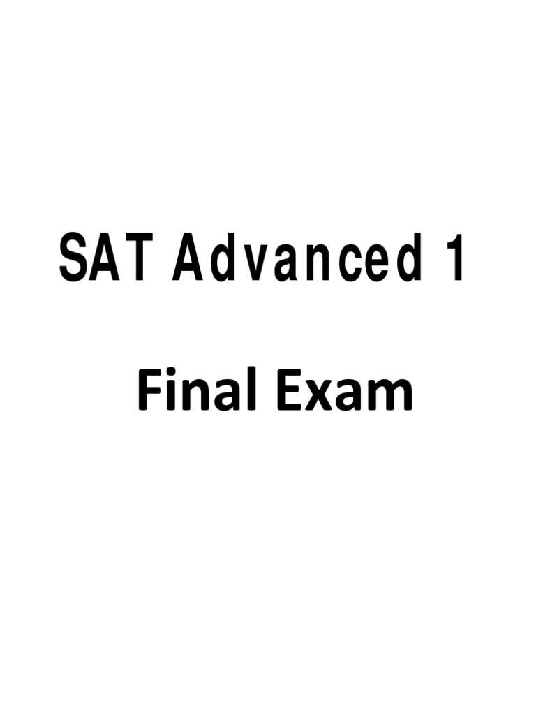 Advanced 1 Final Exam | PDF