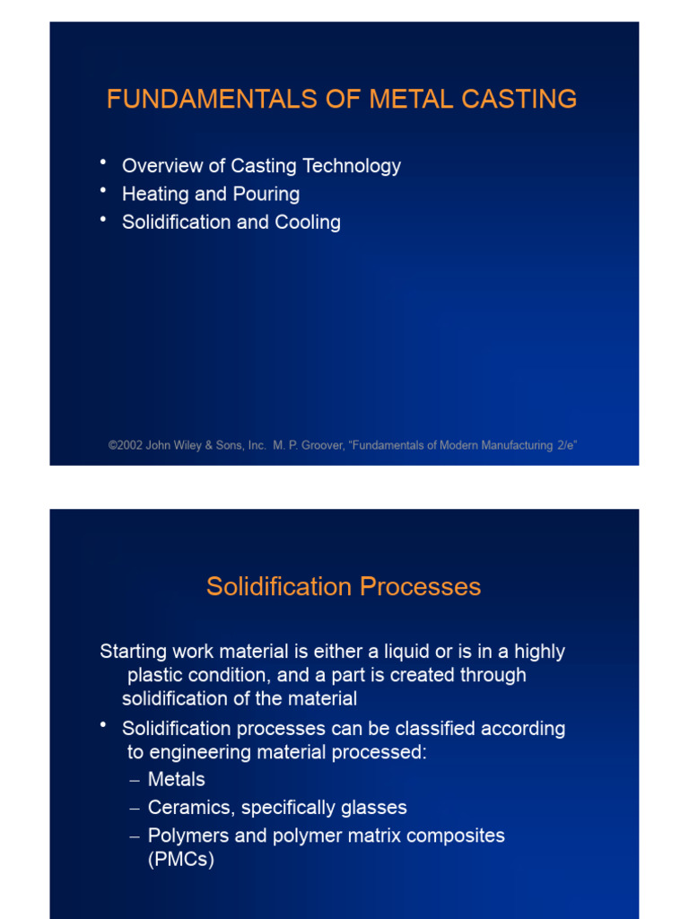 Casting Fundamentals | PDF | Materials | Physical Sciences