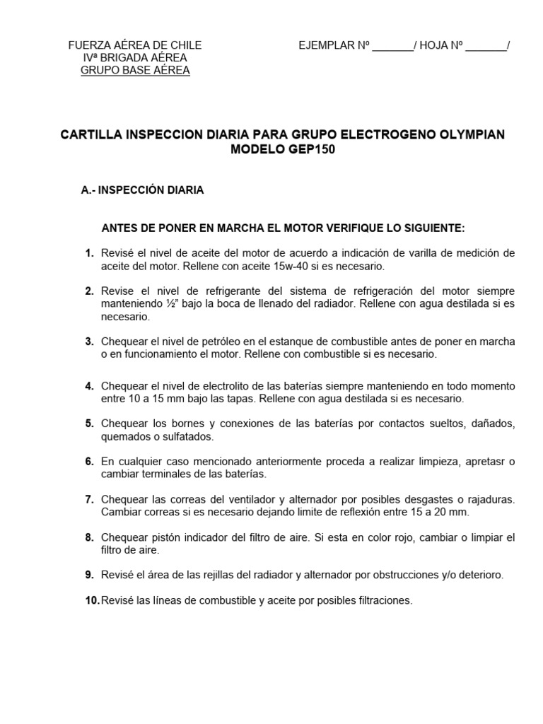 Manual de Inspección GEP150 | PDF | Bienes manufacturados
