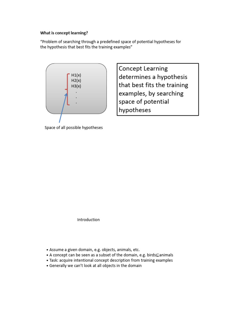 1.concept Learning | PDF | Hypothesis | Concept