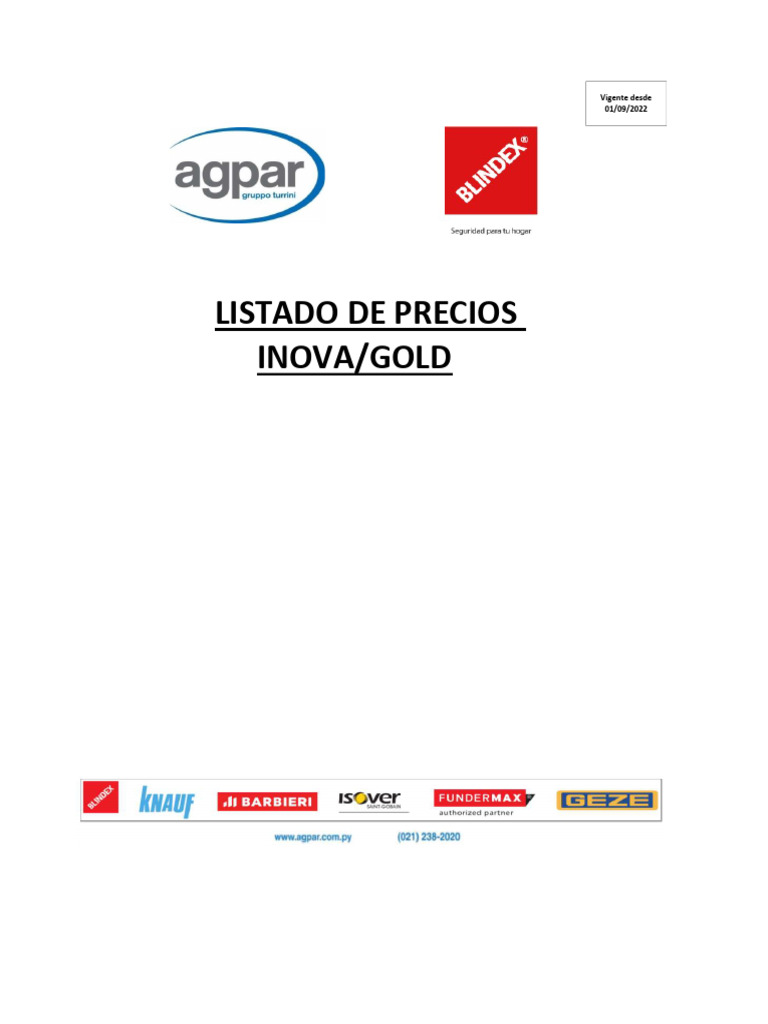 LP Perfiles Inova - Gold Al 01-09 | PDF | Morfología Vegetal | Fisiología