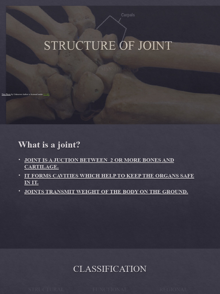 Structure of Joint | PDF | Joint | Cartilage