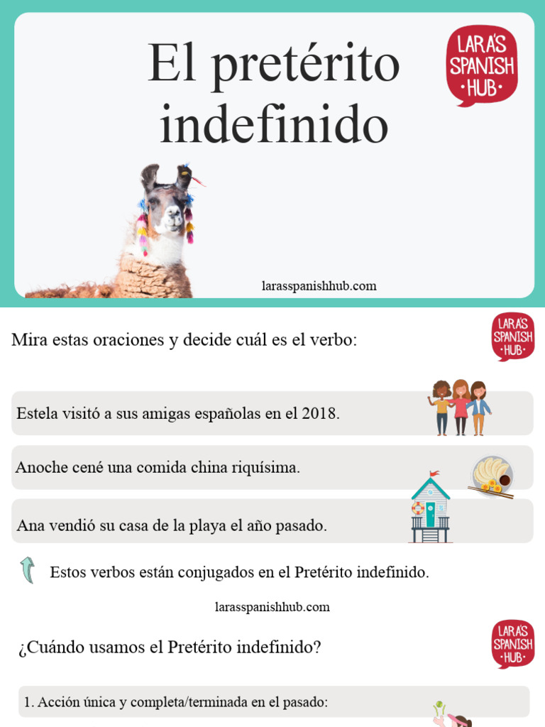 Presentacion Preterito Indefinido | PDF | Artes del Lenguaje y Comunicación