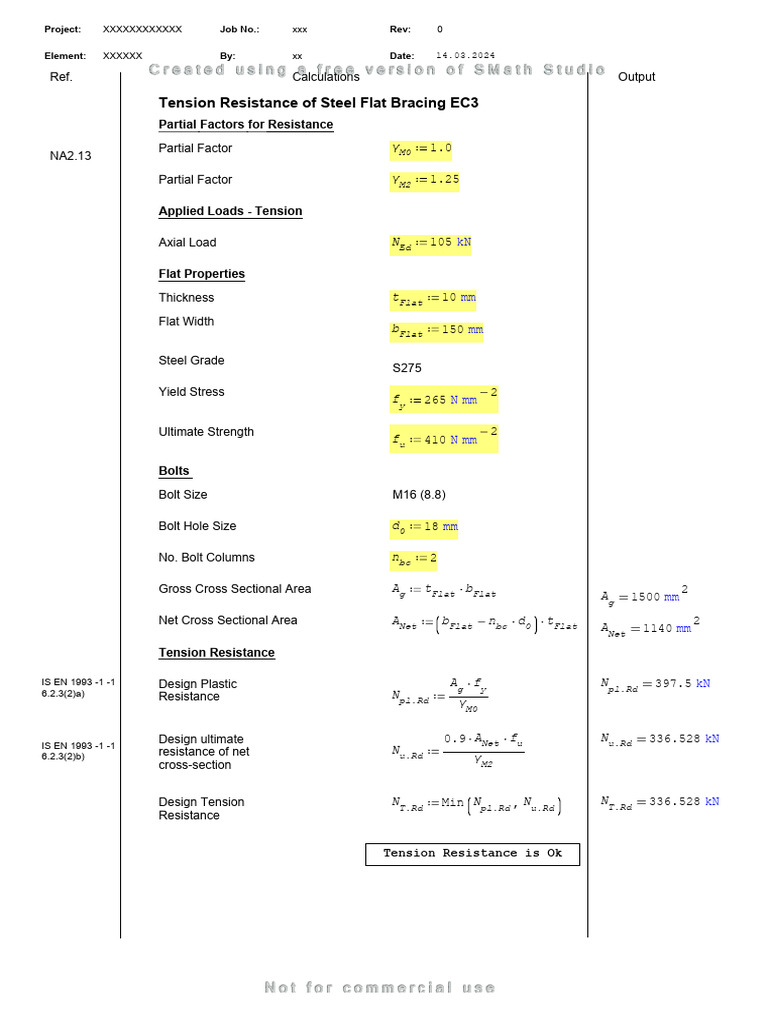 Flat Bracing Design EC3 | Download Free PDF | Screw | Strength Of Materials