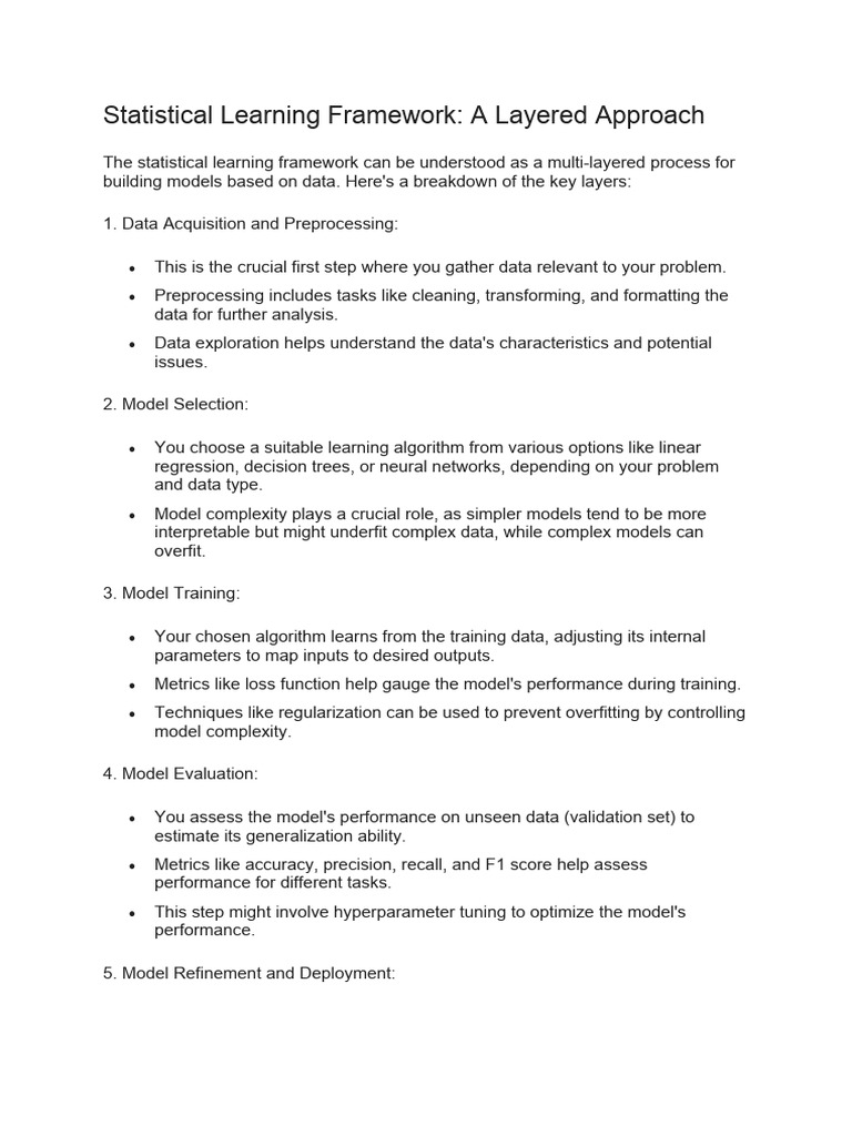Statistical Learning Framework | PDF | Machine Learning | Artificial Neural Network
