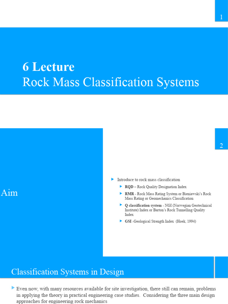 Rock Mass Classification Systems Overview | PDF | Statistical ...