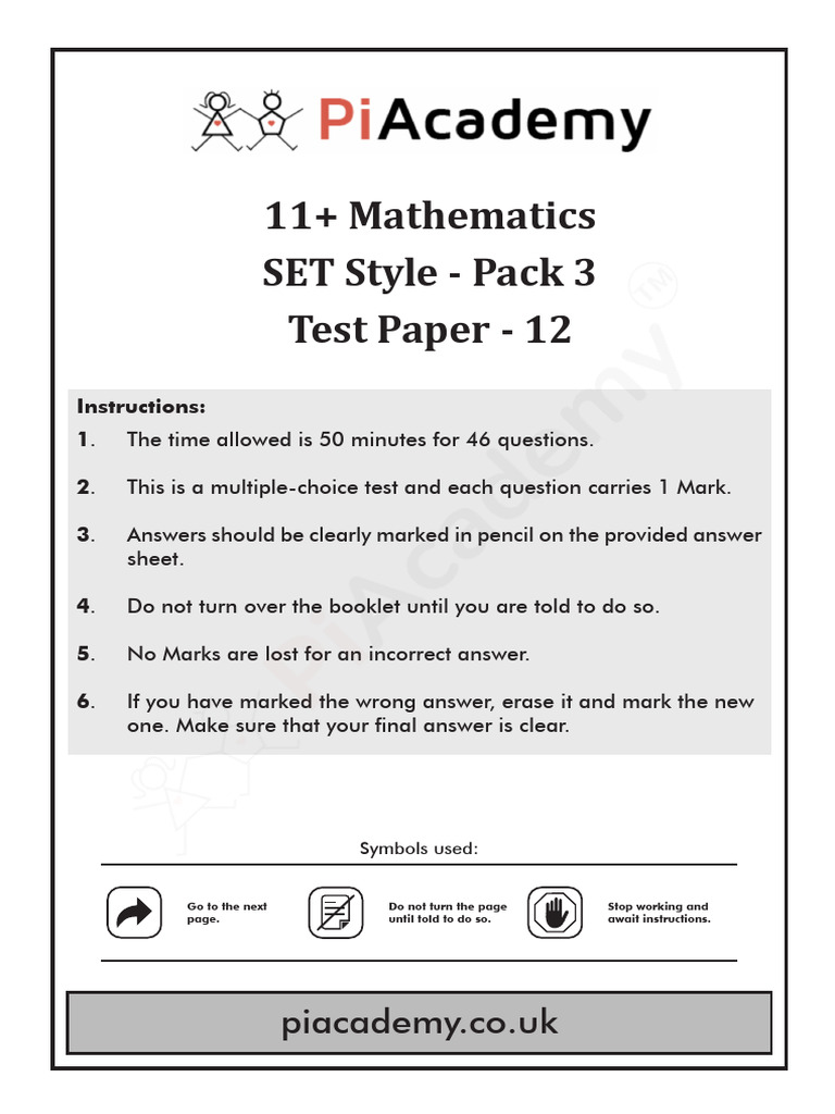 11+ Exam - Maths SET Sample Paper | PDF | Area | Shape