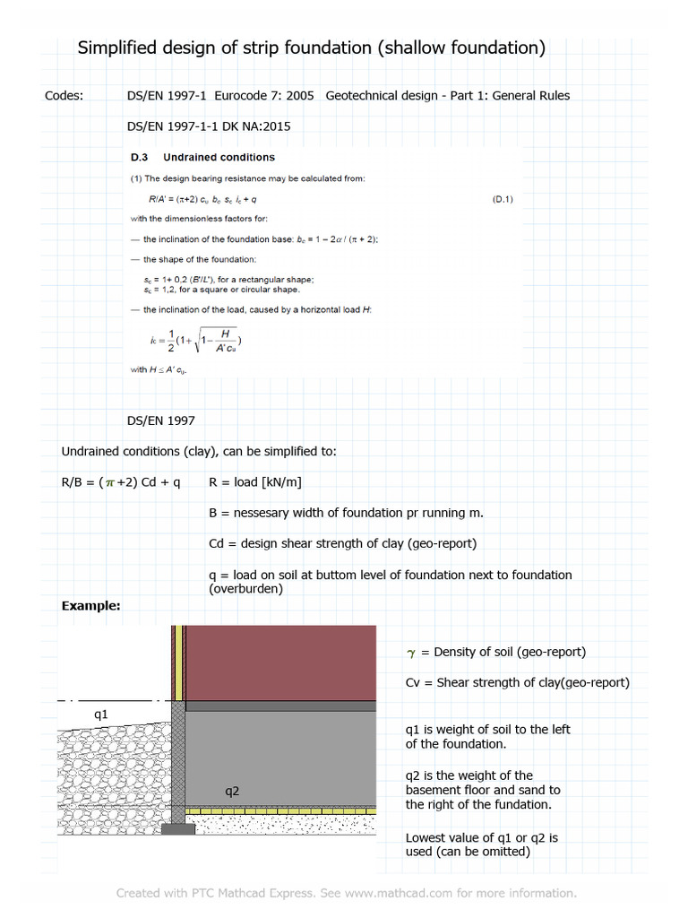 Simplified Design of Strip Foundation Shallow Foundation | PDF | Civil Engineering | Mechanics