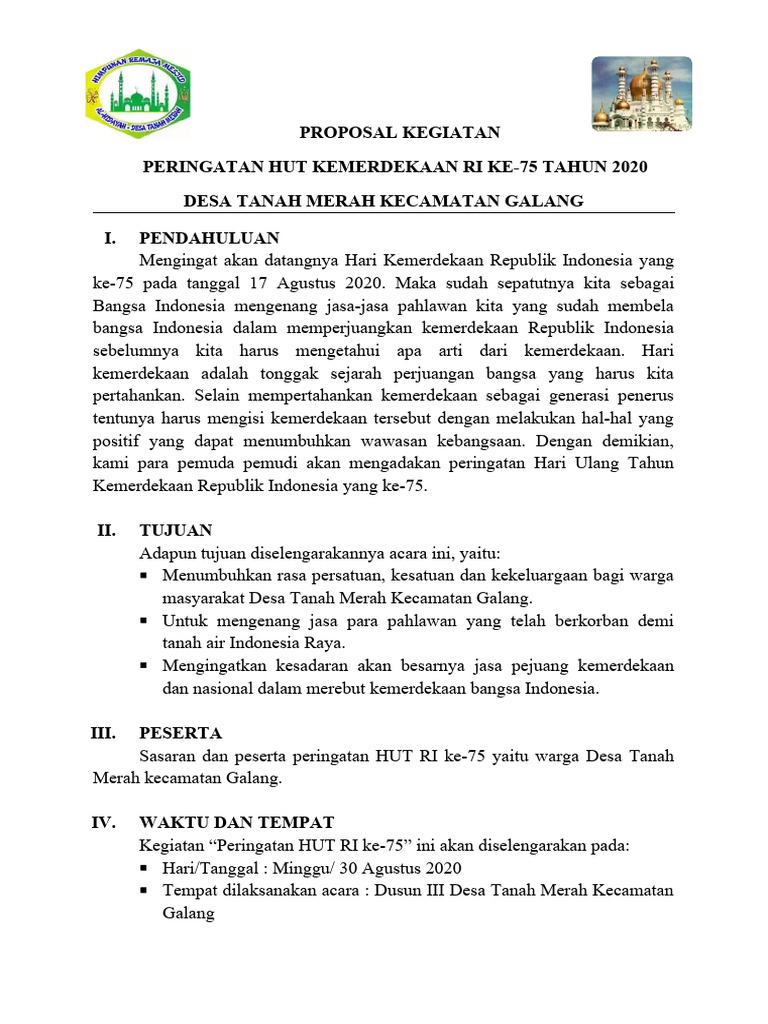 PROPOSAL HUT RI 75 | PDF