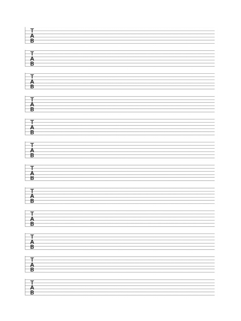 Spartito Vuoto (Solo Tab) | PDF