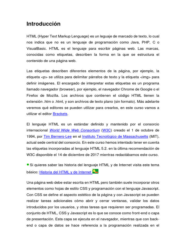 Introducción - HTML | PDF | HTML | Red mundial