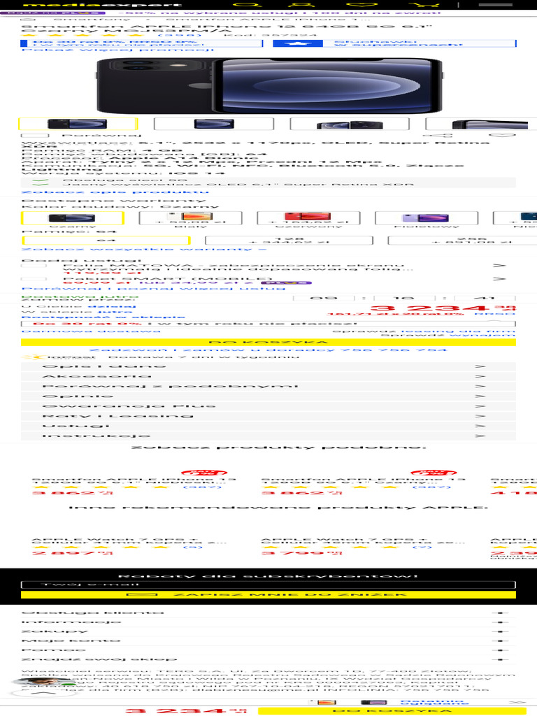 APPLE Iphone 12 64GB 5G 6.1 Czarny MGJ53PMA Smartfon - Niskie Ceny I Opinie W Media Expert | PDF