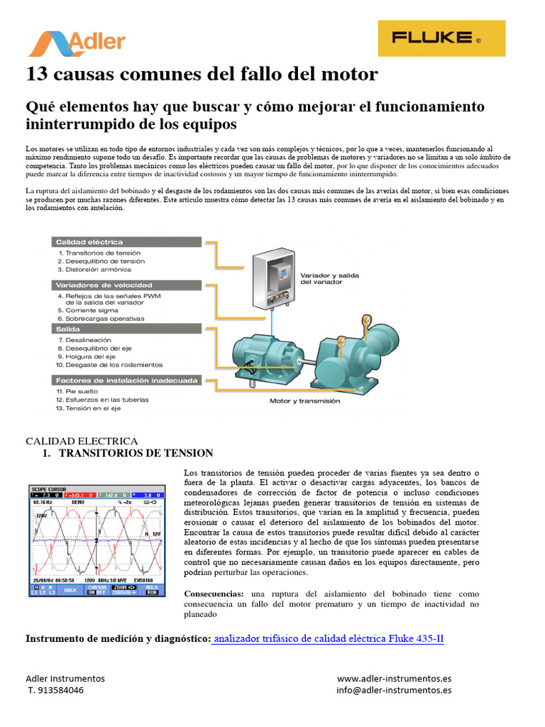 13 Causas Comunes Del Fallo Del Motor | PDF | Corriente eléctrica | Inductor