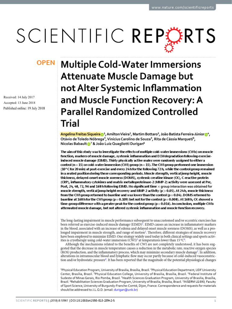 Siqueira, 2018. Scientific Reports | PDF | Interleukin 6 | Inflammation