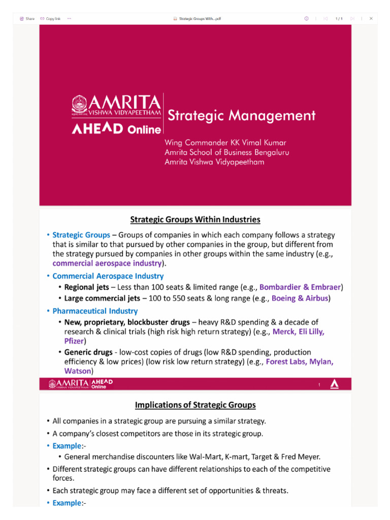 Strategic Groups Within Industries (Strategic Management Week 3 ...