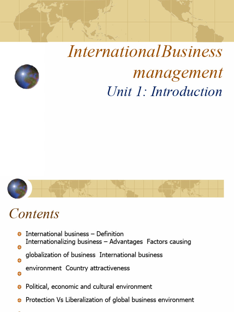 Introduction To IB | PDF | International Business | Globalization