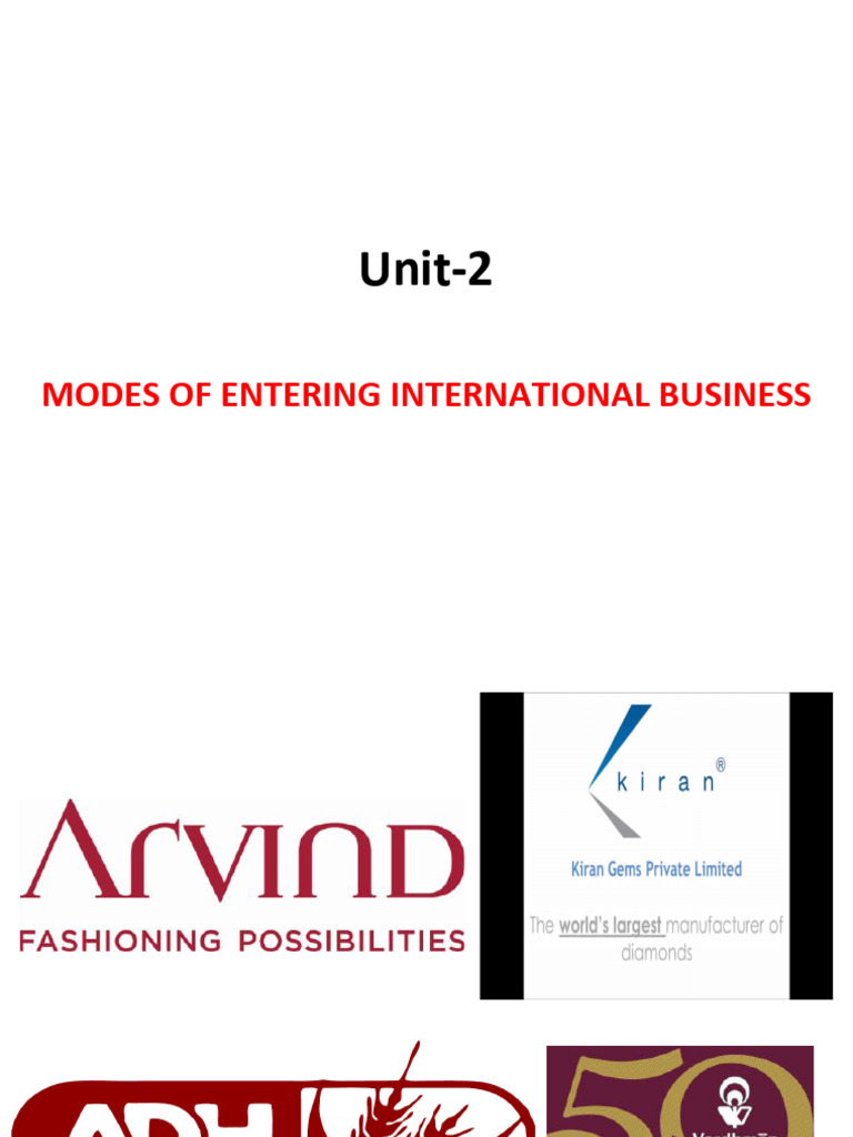 International Business Entry Modes Explained | PDF | Franchising | License