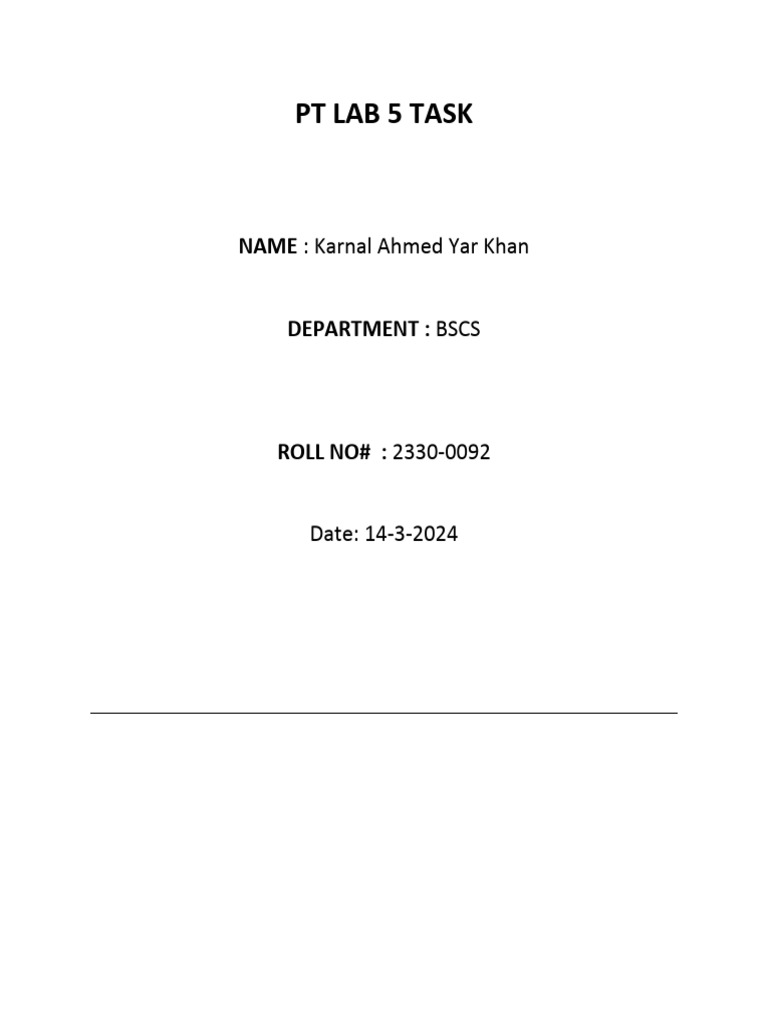 PT Lab 5 Tasuk | PDF | Computer Programming | Software Engineering