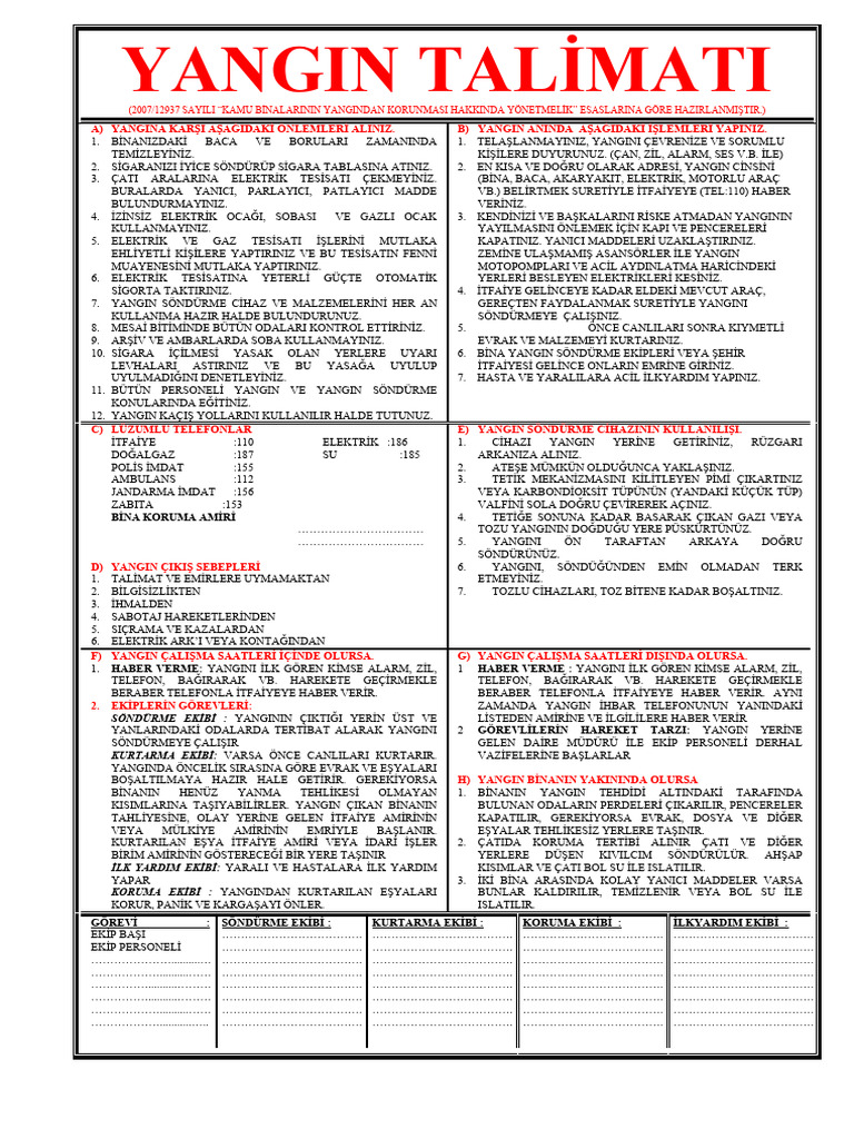 Yangin Talimati | PDF