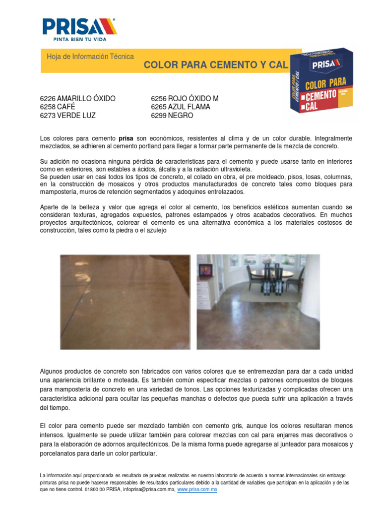 CM-6299 Color Cemento 0219 | PDF