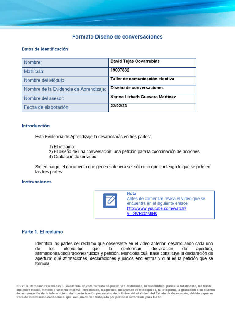 Diseño de Conversaciones UVEG | PDF | Negocios | Informática