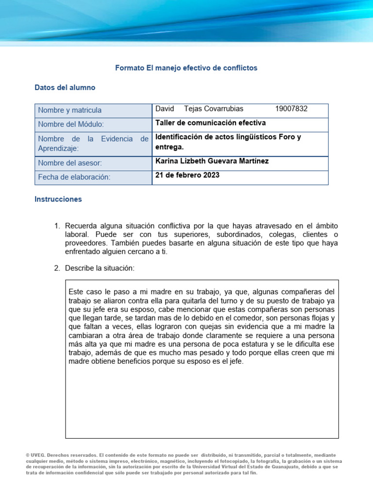 Tejas - David - Manejo | PDF | Información | Estilo apa