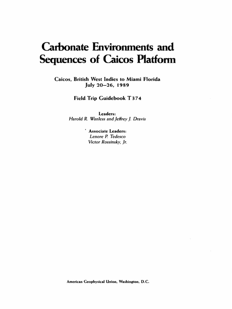 Carbonate Environments and Sequences of Caicos Platform | PDF ...