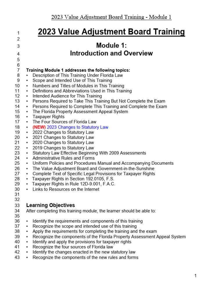 12 2023 Value Adjustment Board Training | PDF | Property Tax ...
