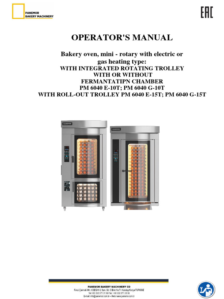 English User Manuel of Mini Rotary Ovens | PDF | Chimney | Oven